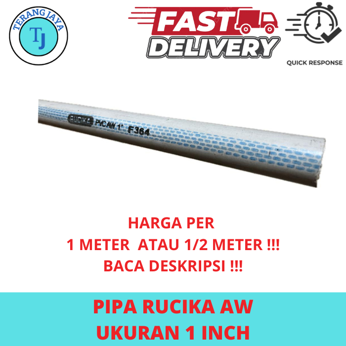 Jual Pipa Paralon PVC 1 inch Rucika / WAVIN AW Tebal Meteran / Eceran ...