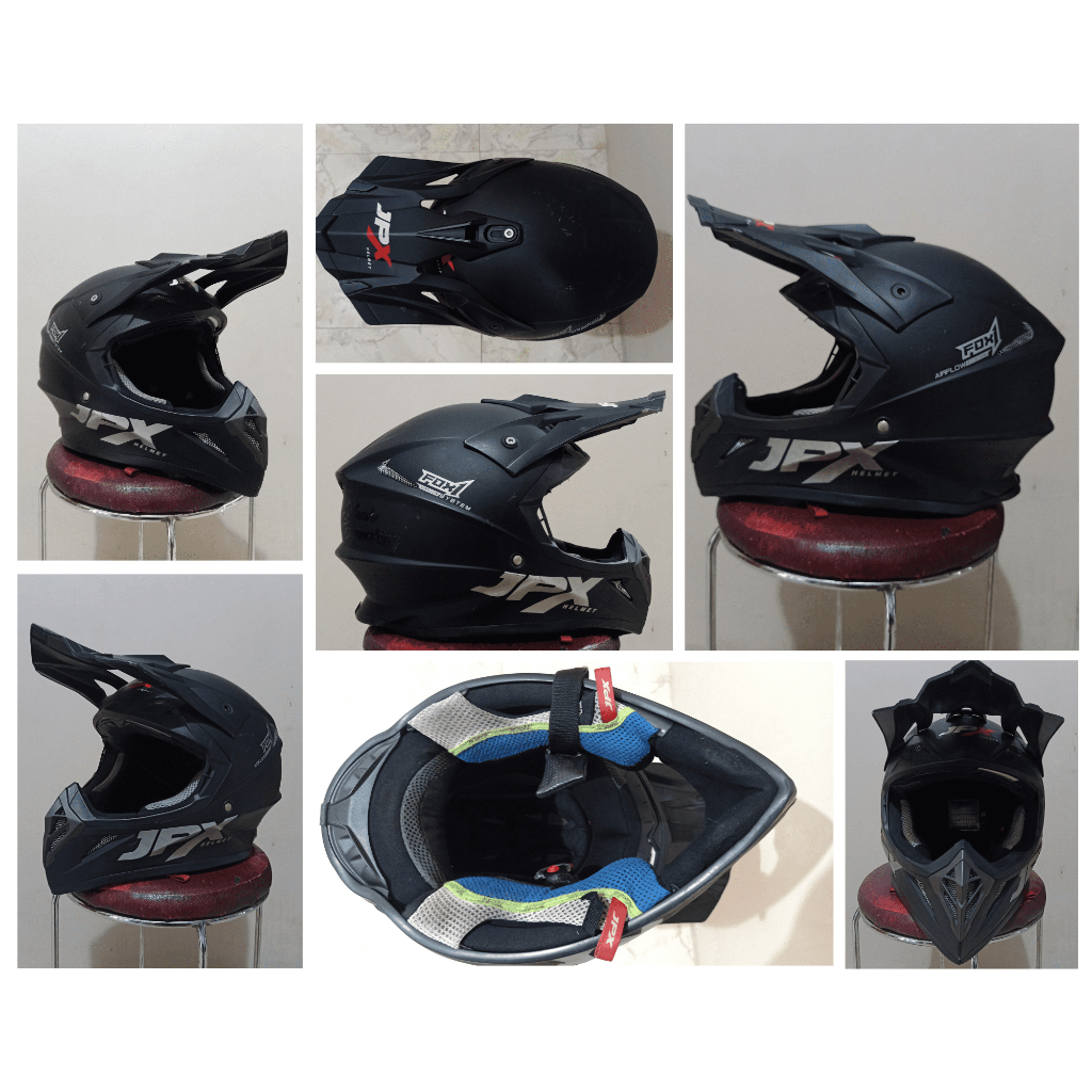 Jual Helm JPX Full Face FOX1 Solid Hitam (Bekas) | Shopee Indonesia