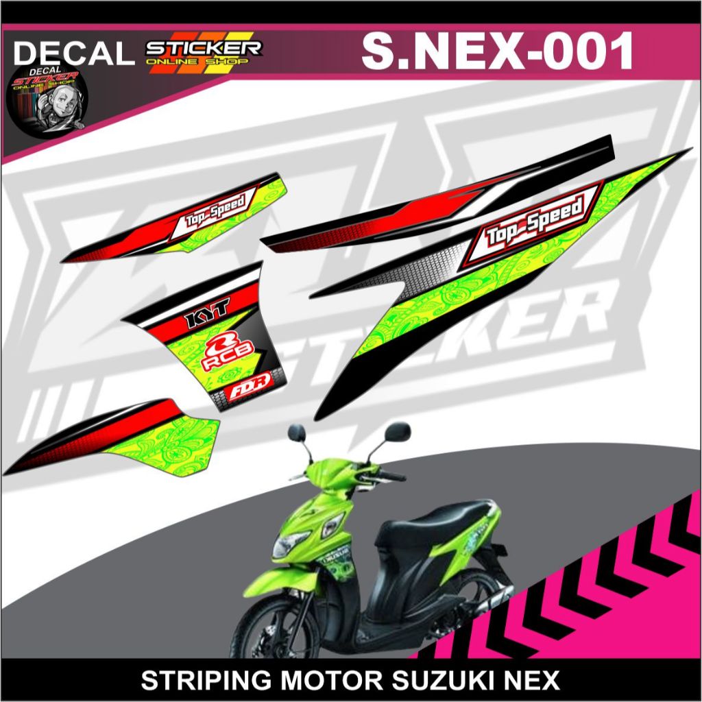 Jual STIKER MOTOR SUZUKI NEX DECAL STRIPING CUXTOM MOTIF RACING VARIASI ...