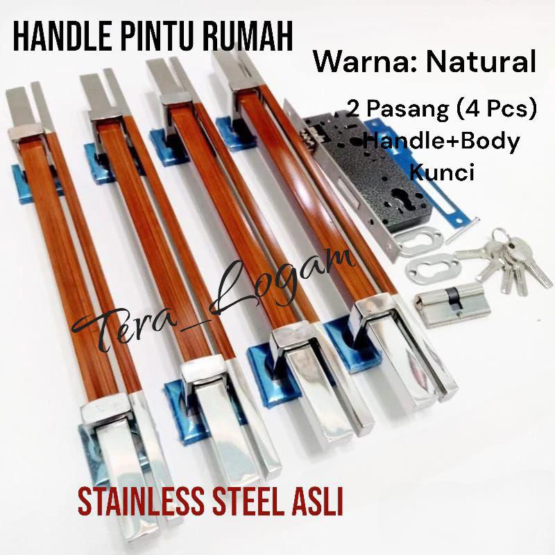 Jual Handle Pintu Rumah Modern Minimalis 80cm 60Cm 45Cm 2 Pasang+Kunci ...