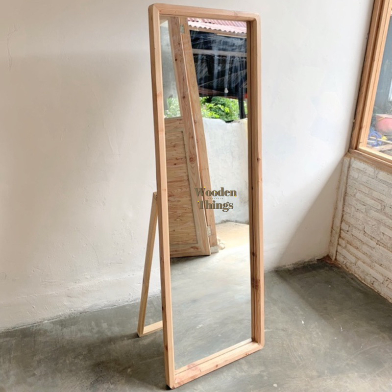 Jual Standing Mirror bingkai kayu standing mirror full body Makassar ...