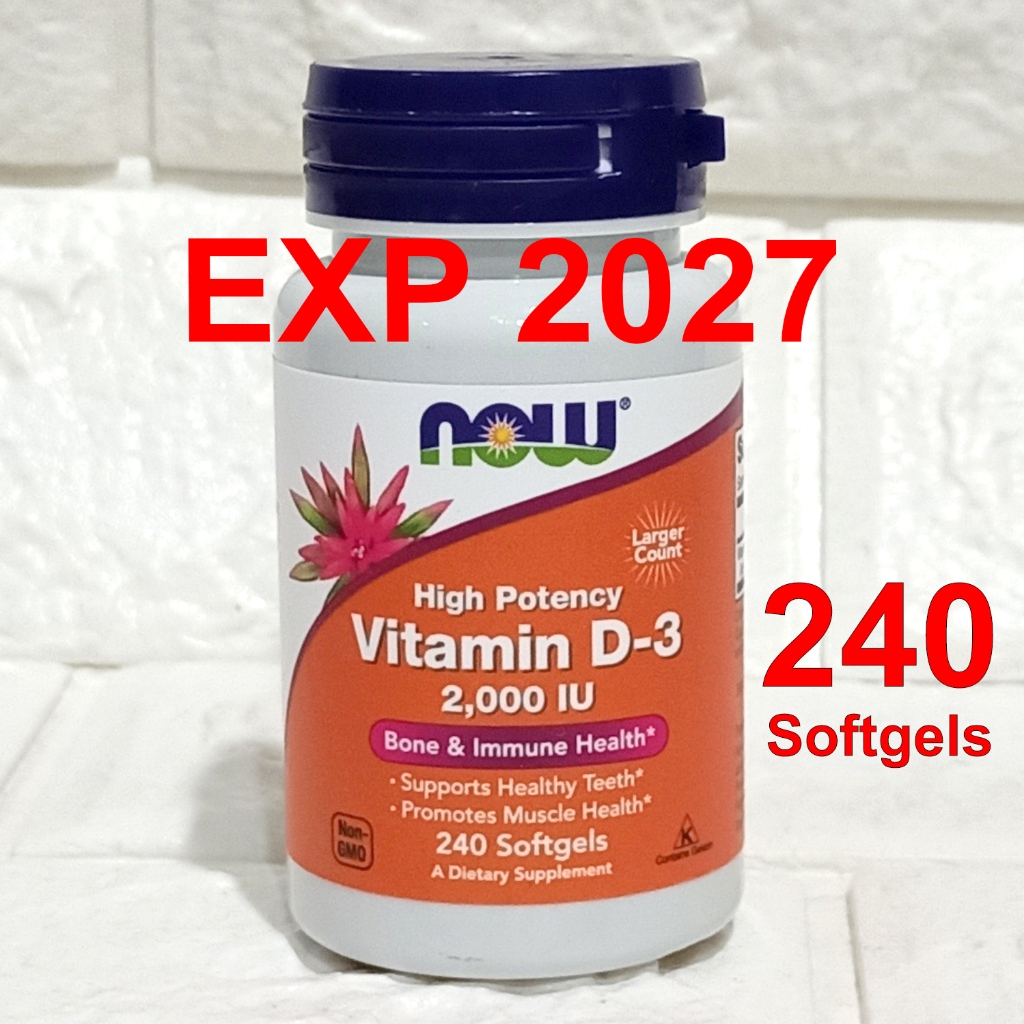Jual Now Foods Vitamin D3 2000 IU 240 softgels Now Food Vit D 3 2000IU | Shopee Indonesia