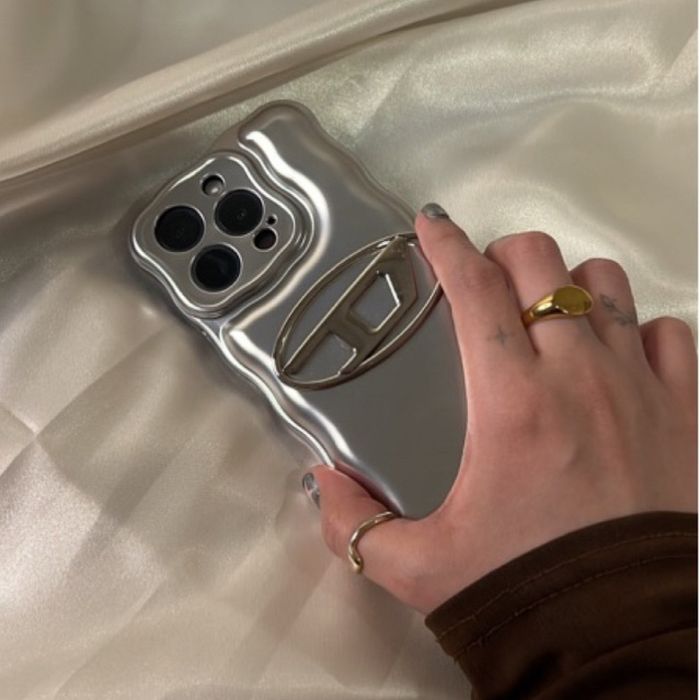 Jual READY STOCK Case Handphone Silver Y2K 3D Luxury D-pattern high ...