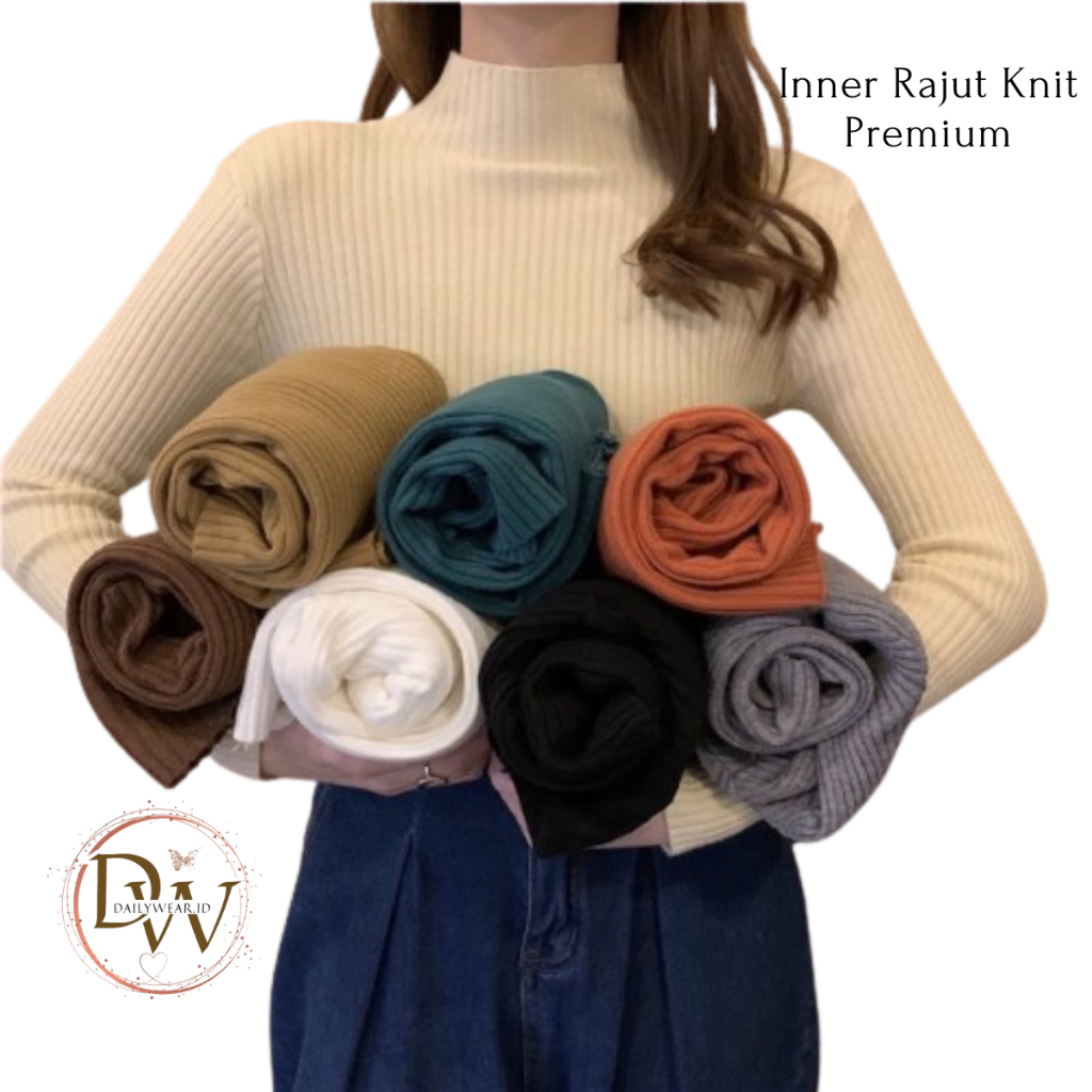 Jual Premium Inner Rajut Soft Knit - Baju Dalaman Manset Turtleneck ...