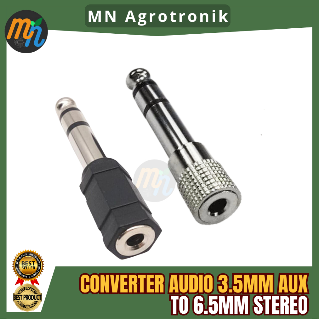 Jual CONVERTER AUDIO 3.5MM AUX TO 6.5MM STEREO PVC- JACK COVER KECIL KE ...