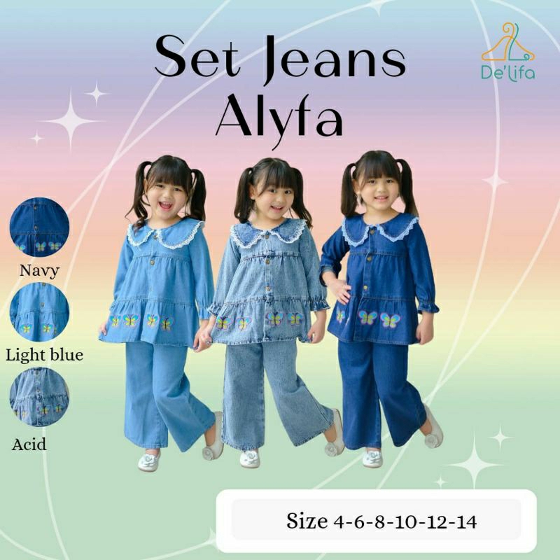 Jual Set Jeans Alifa size 10-14 ( Big cutting) | Shopee Indonesia
