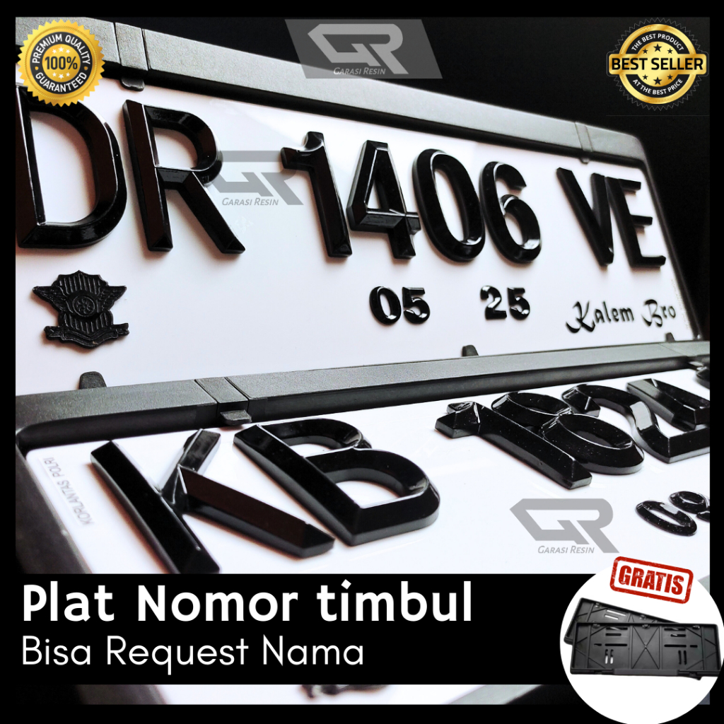 Jual Plat Nomor Mobil Akrilik Timbul Lancip Segilima / Bonus Dudukan ...