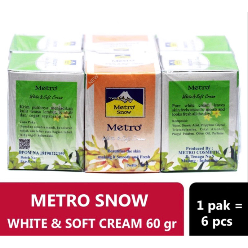 Jual Metro Snow White & Soft Cream 60 gr 1pak isi 6 pcs (TIDAK BISA ...