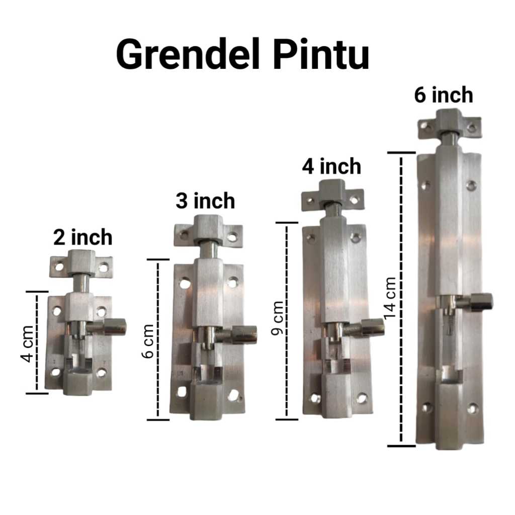 Jual grendel pintu selot jendela aluminium 2inch 3inch 4inch 6inch ...