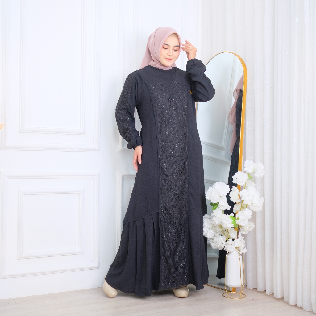Jual HALWA DRESS - GAMIS KRINGKEL AIR FLOW MIX BROKAT GRITER PREMIUM ...