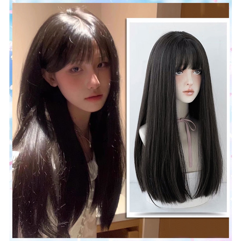 Jual Wig Rambut Palsu Wanita Cantik Lurus Panjang Women Wig Hair Long ...