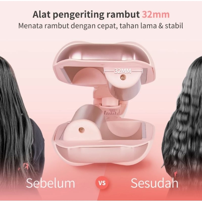 Jual Catokan Gelombang Egg Roll Stick RD - 8218 / Catokan Curly Gelombang Otomatis Lapisan ...