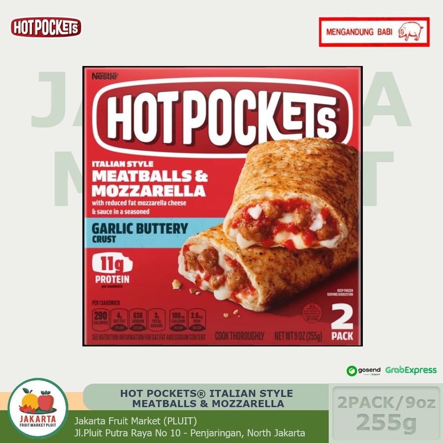 Jual HOT POCKETS® ITALIAN STYLE MEATBALLS & MOZZARELLA Garlic Buttery ...