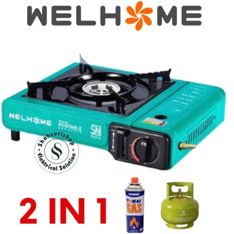 Jual WELLHOME Kompor Gas Portable 2 In 1 | Shopee Indonesia