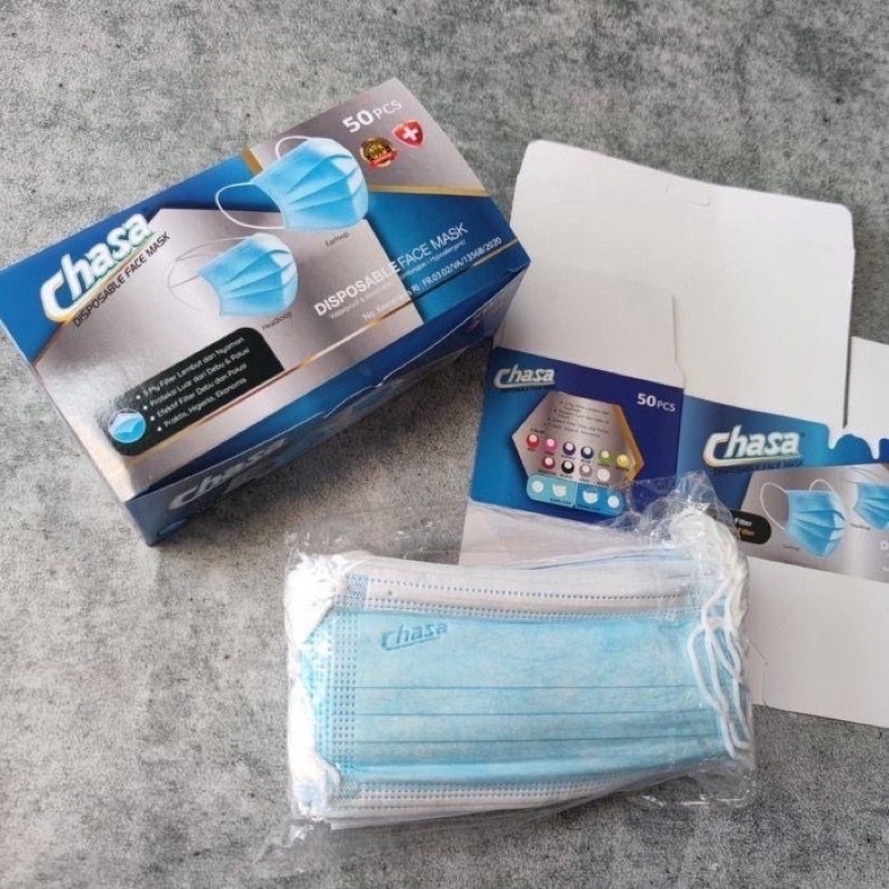 Jual [READY GROSIR] Masker Earloop 3ply Chasa Emboss isi 50Pc Earloop ...