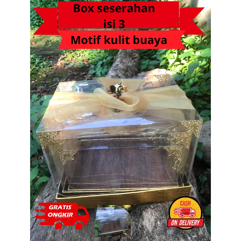 Jual box seserahan premium mewah isi 3 /kotak hantaran mewah isi 3 ...