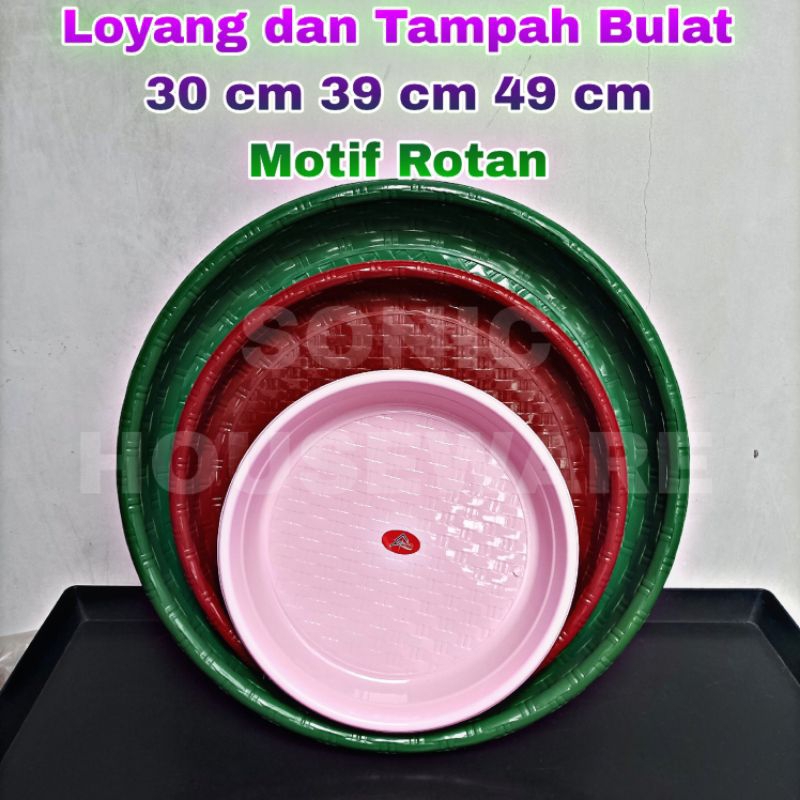 Jual Tampah Loyang Plastik Kecil Sedang Nampan Bulat Ceper Tumpeng Nasi ...