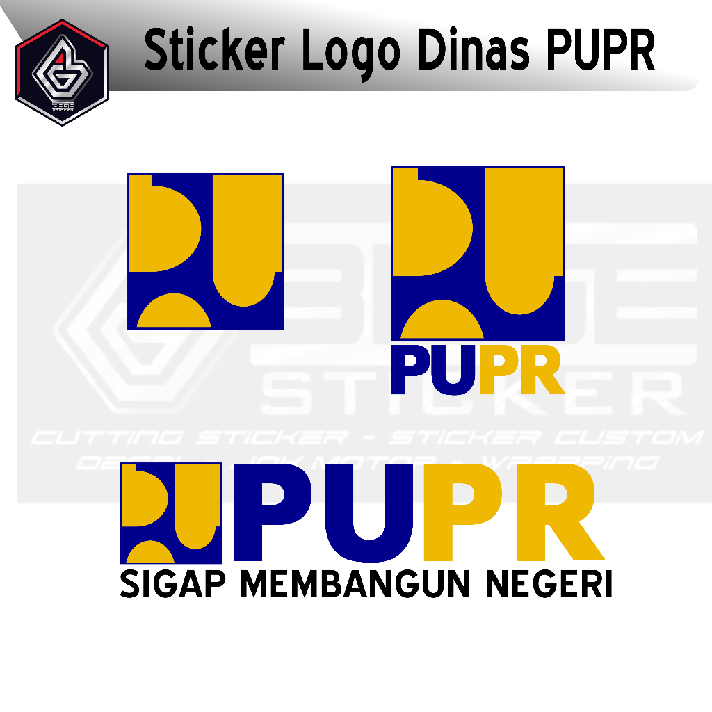 Jual Sticker helm proyek Logo Dinas PU (Pekerjaan umum) Bahan reflektif ...