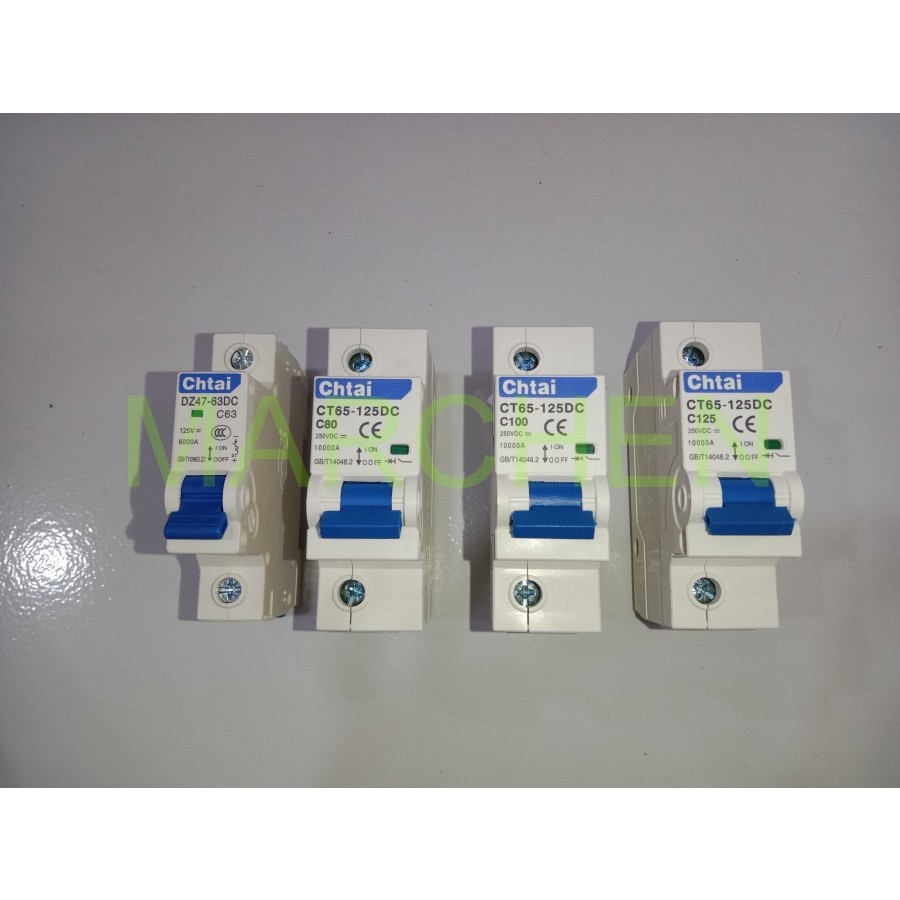 Jual MCB DC 1P 1 POLE 63A - 80A - 100A - 125A CHTAI | Shopee Indonesia