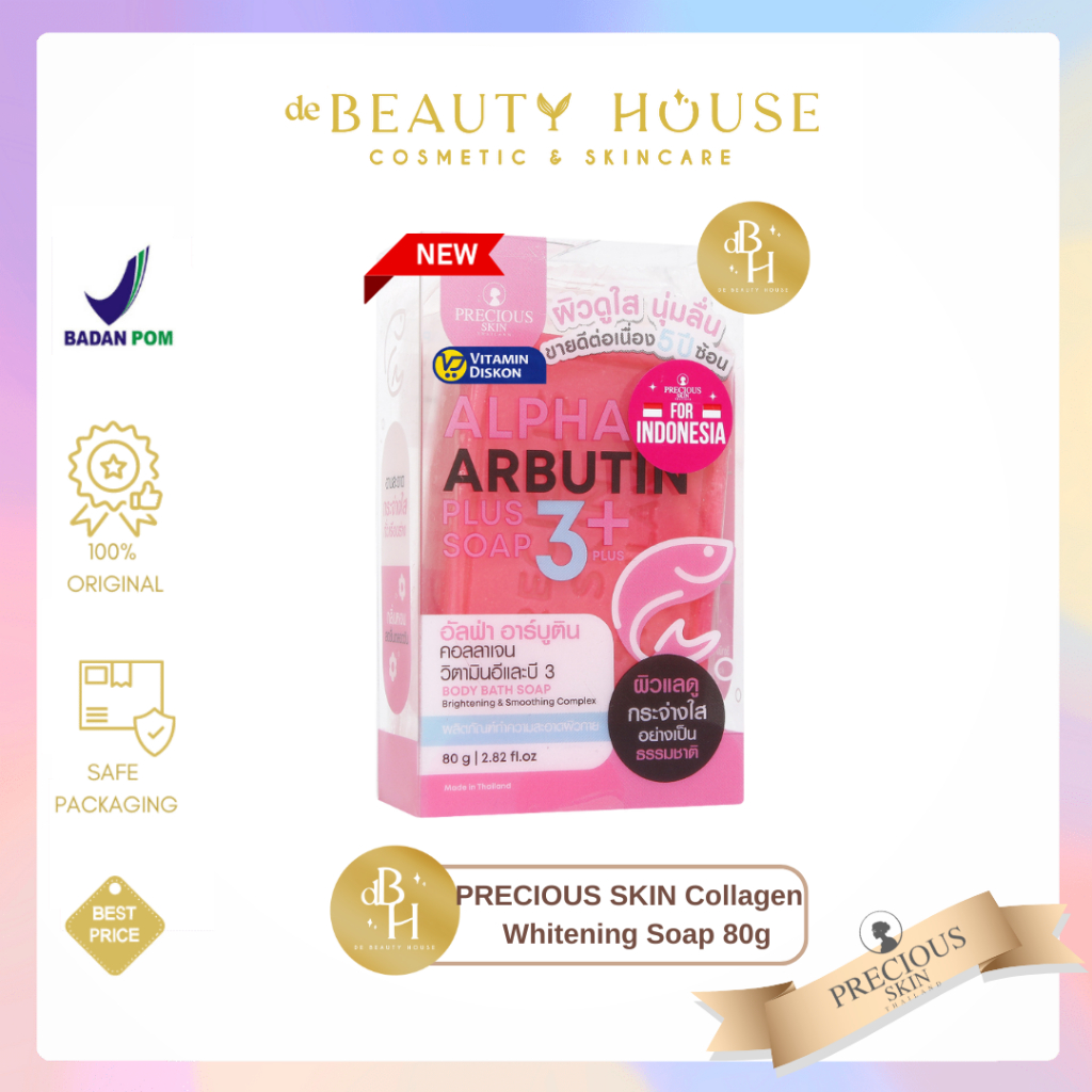 Jual PRECIOUS SKIN ALPHA ARBUTIN 3 Plus Collagen Whitening Soap 80g | Shopee Indonesia