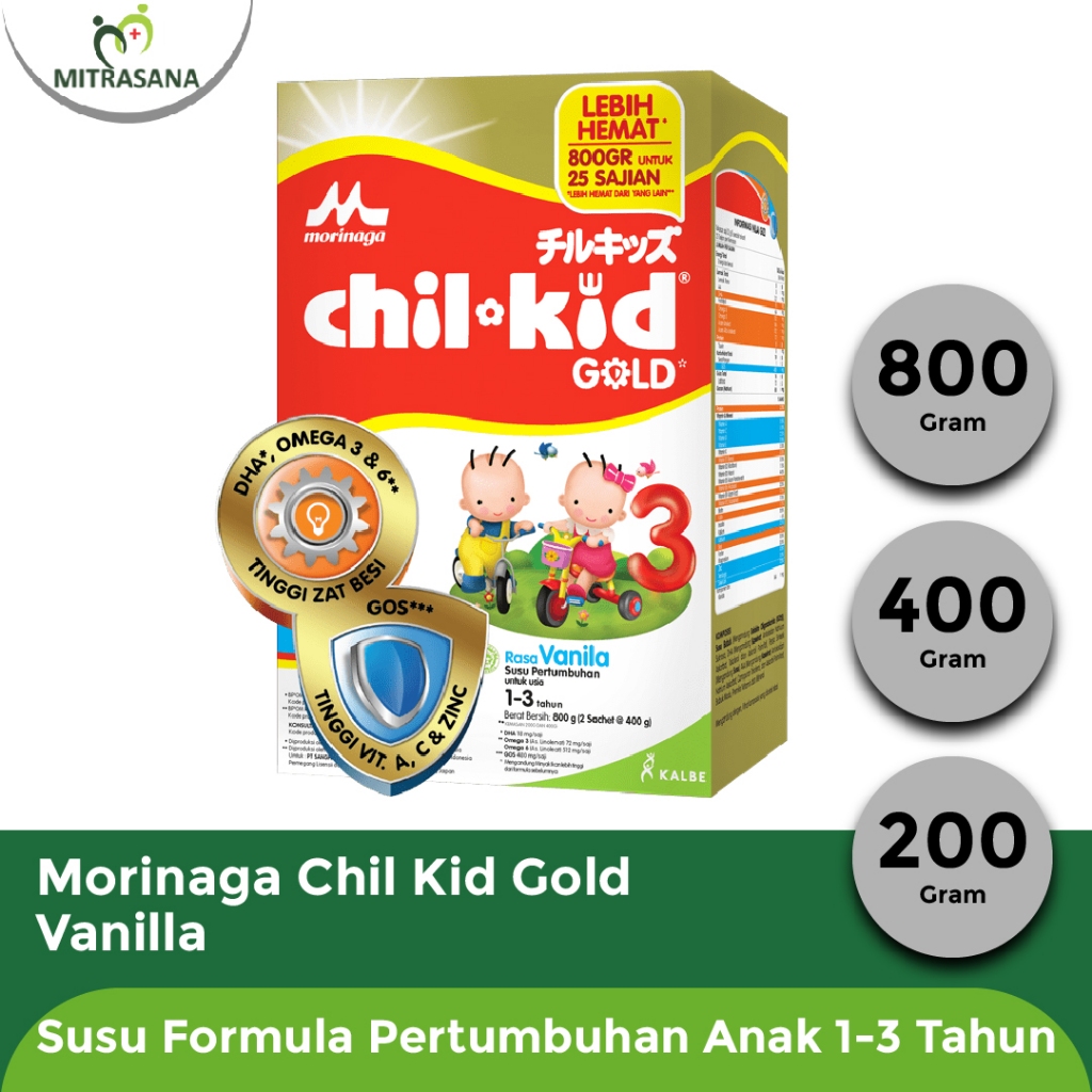 Jual Morinaga Chil Kid Gold Vanilla 190g 390g 780g ~ Susu Formula ...