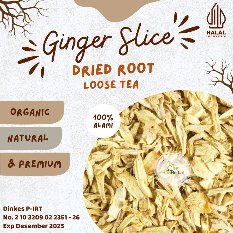 Jual Premium Dried Ginger Root Tea / Ginger Root Slice - 100 Gram ...