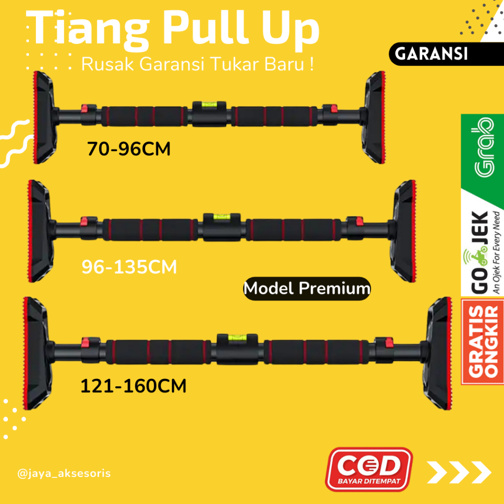 Jual Tiang Alat Pull Up Bar Fitness Rumah Home Gym Ukuran 130 Cm ...