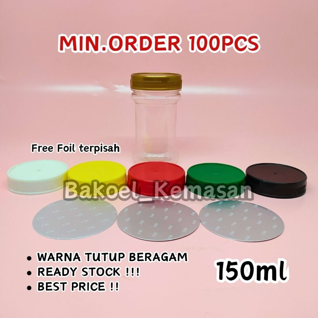 Jual Botol Sambal 150ml Toples Sambel Bumbu Plastik PET 150 ml PREMIUM ...