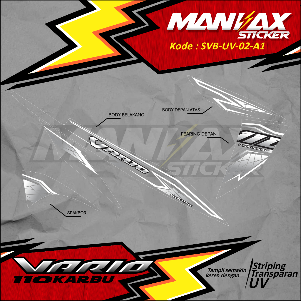 Jual STRIPING UV TRANSPARAN VARIO LED 110 DAN VARIO KARBU 110 COSTUM MOTIF - KODE SVB-UV ...