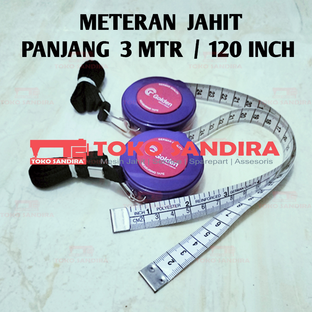 Jual Meteran Jahit /meteran Gulung Rol Pencet Panjang 300 cm Atau 3 ...