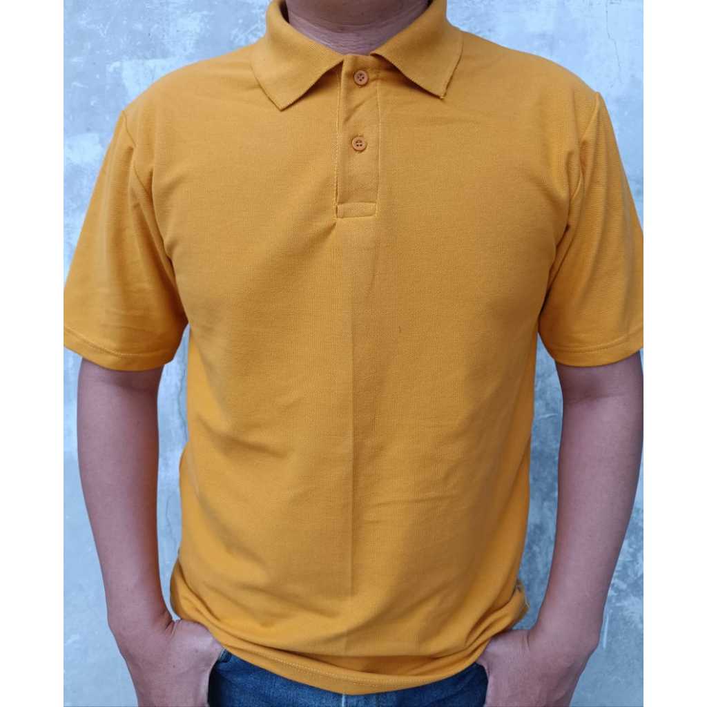 Jual Kaos Kerah Polo Shirt Cotton CVC Pique Knit 24s kuning mustard ...