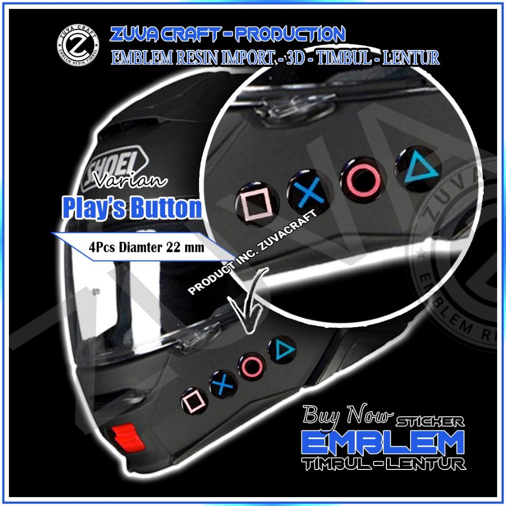 Jual STIKER PLAYSTATION BUTTON STIKER EMBLEM LENTUR TIMBUL STIKER 3D ...