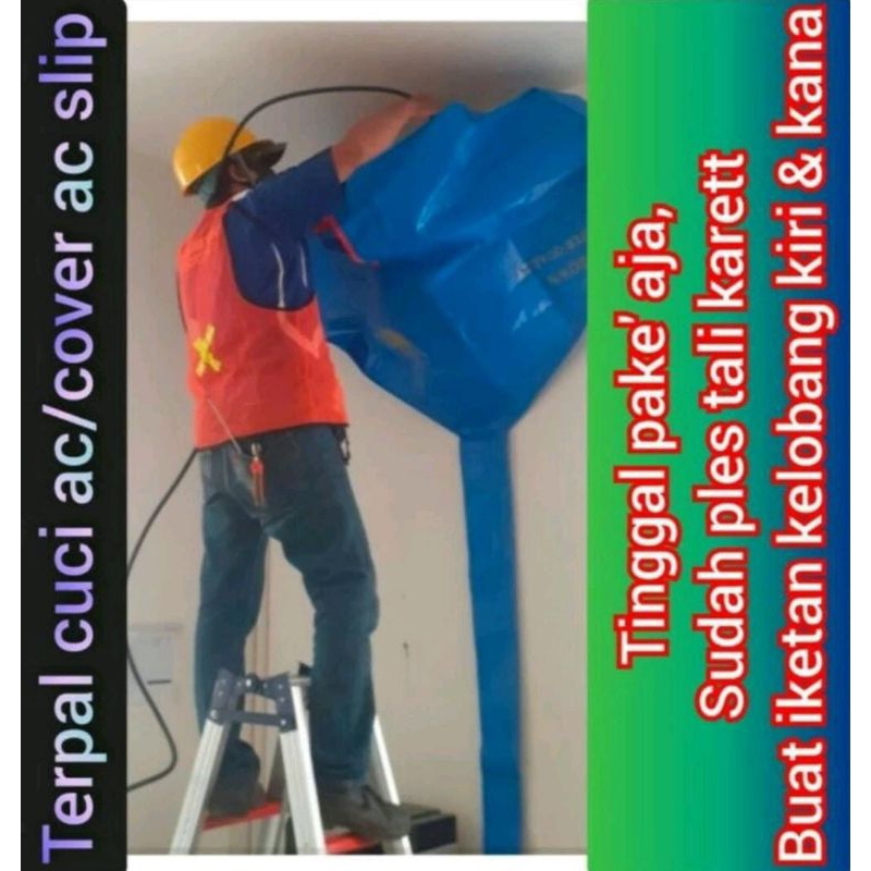 Jual Split cover ac / terpal plastk buat CUCI AC 1/2pk sampai 2pk ...