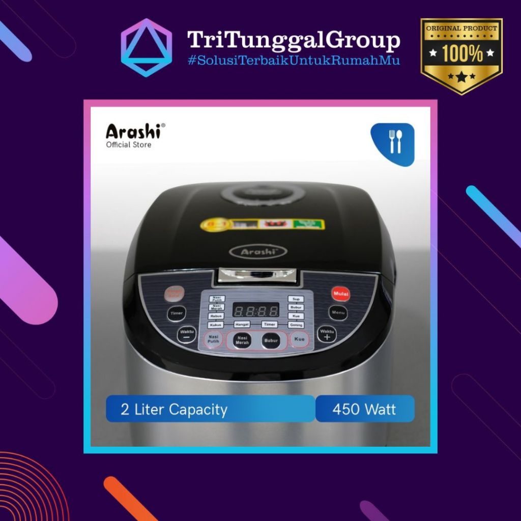 Jual (BAYAR DI TEMPAT) ARASHI RICE COOKER DIGITAL / MAGIC COM DIGITAL ...