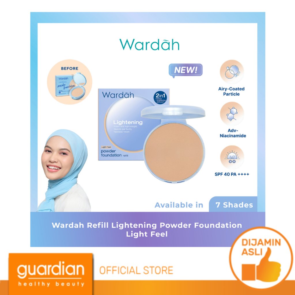 Jual Wardah Refill Lightening Powder Foundation Light Feel 02 Pink ...