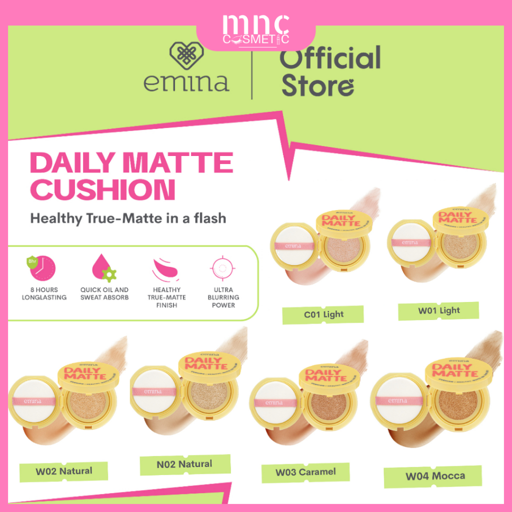 Jual EMINA DAILY MATTE CUSHION ada 6 shade | Shopee Indonesia