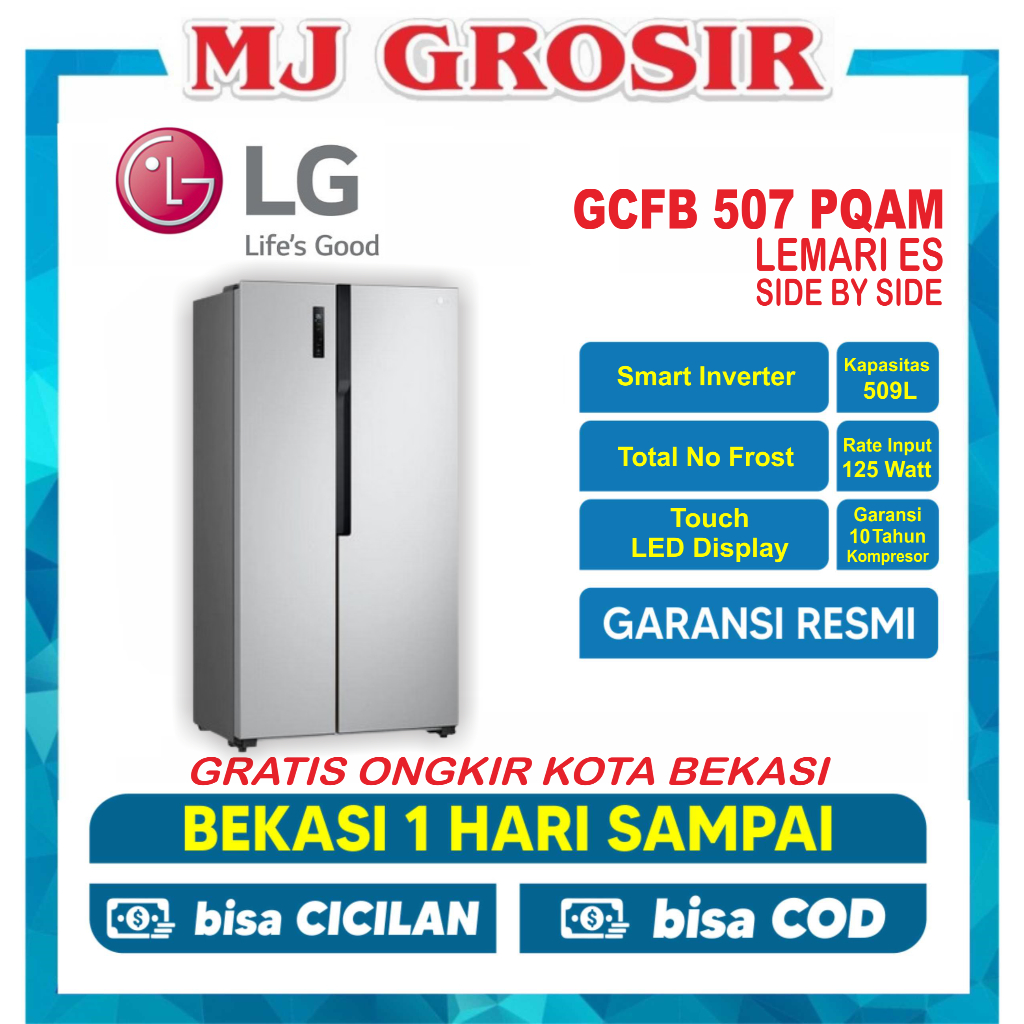 Jual KULKAS LG GC-FB 507 PQAM LEMARI SIDE BY SIDE GC-FB507PQAM INVERTER | Shopee Indonesia