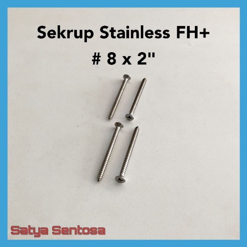 Jual Sekrup Stainless Steel 8 x 2" Tapping Screw Stainless FH+ | Shopee ...