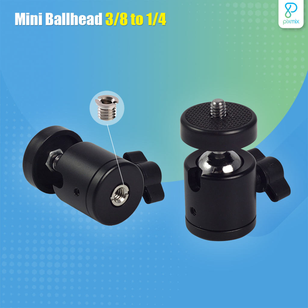 Jual Mini Ball Head Ballhead 3/8" to 1/4" Ready 100% | Shopee Indonesia