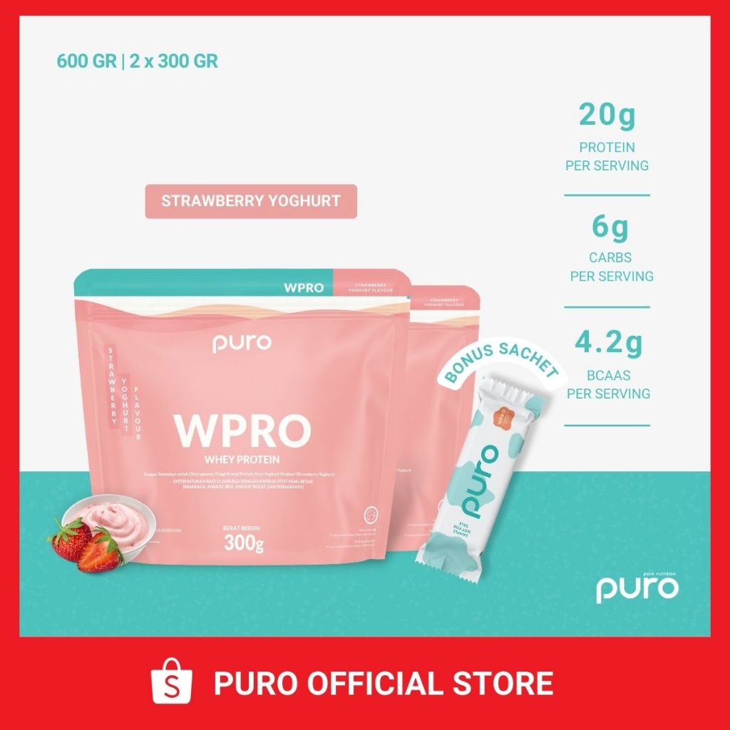 Jual PURO WPC WPRO Whey Protein Concentrate 600gr | Shopee Indonesia