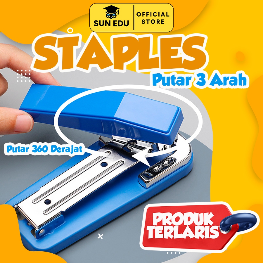 Jual Triple Stapler stepler rotatable/ Staples meja putar 3 arah besar ...