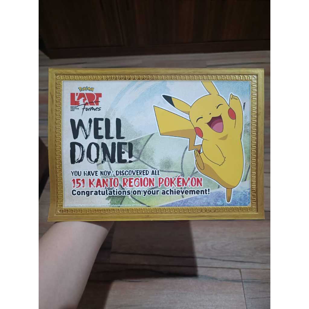 Jual Pokemon Certificate Larf Formes France Event Pikachu Poster A4 ...