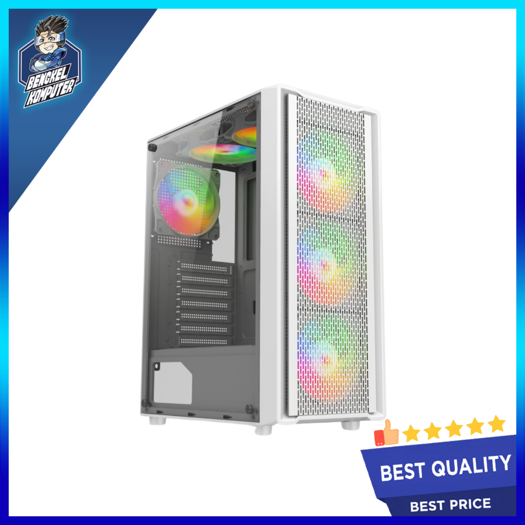 Jual CASING PC NYK NEMESIS T55 ARKAIS WHITE INCLUDE 3 FAN RGB | Shopee ...