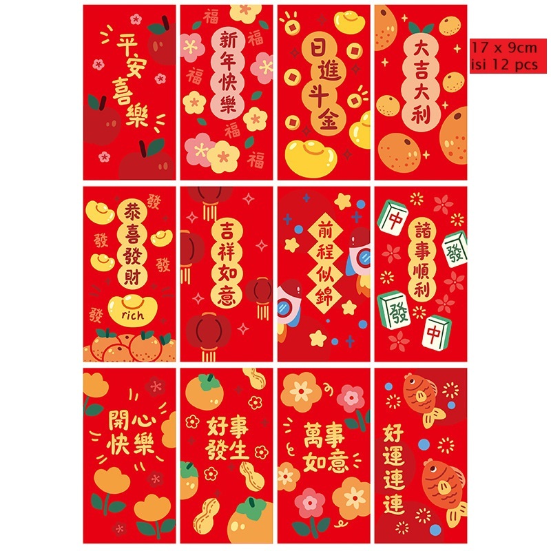 Jual Angpao Imlek 2024 Tahun Naga Angpao Tulisan Hoki Amplop Merah ...