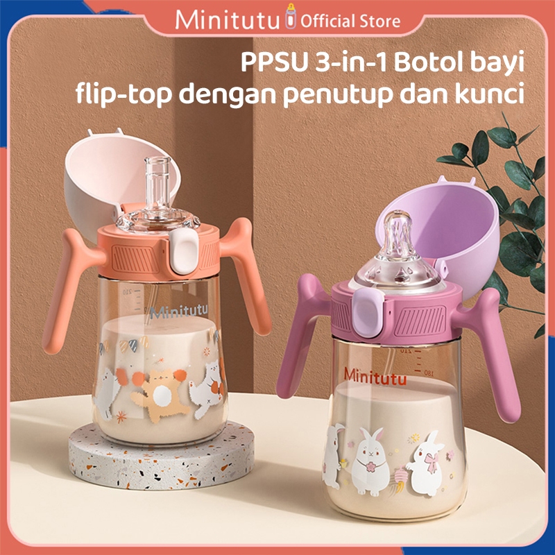 Jual Minitutu 300ML/240ML botol minum bayi botol susu anak 1 tahun Botol Susu Bayi Bahan PP/PPSU ...