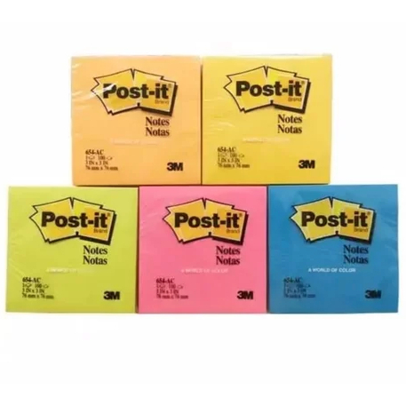 Jual Sticky Note Post it 3M Warna Warni 654 76 x 76mm (per 1 pad ...
