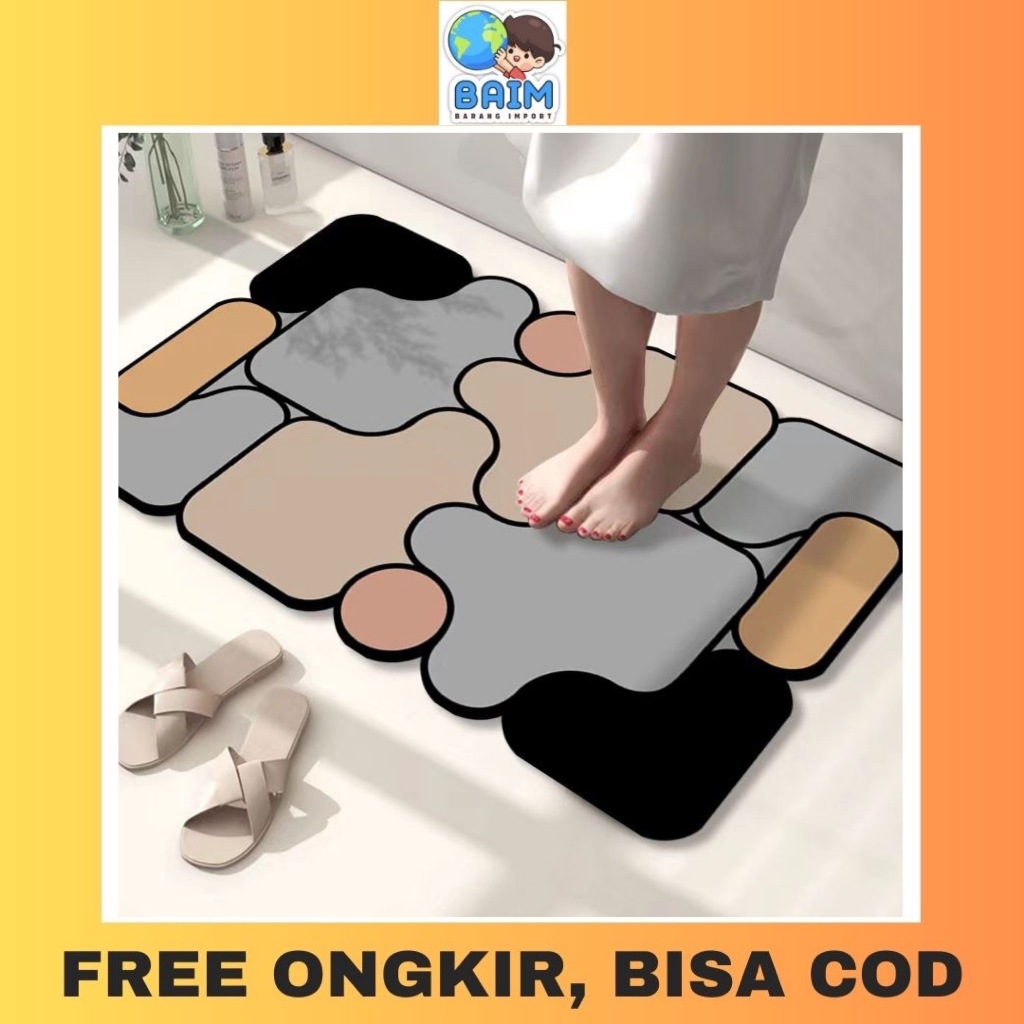Jual BAIM Keset Kaki Diatomite Nyerap Air Anti Slip Anti Bakteri Keset ...
