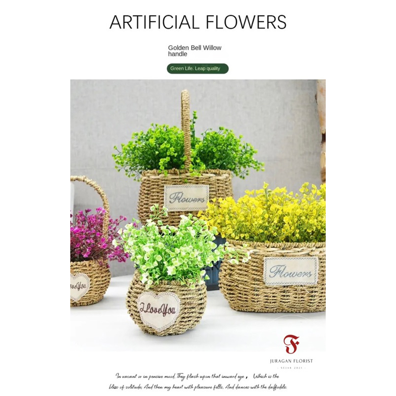 Jual BUNGA BUCKET ADMIRALTY PUTIH bunga bud rumput hias tanaman plastik ...