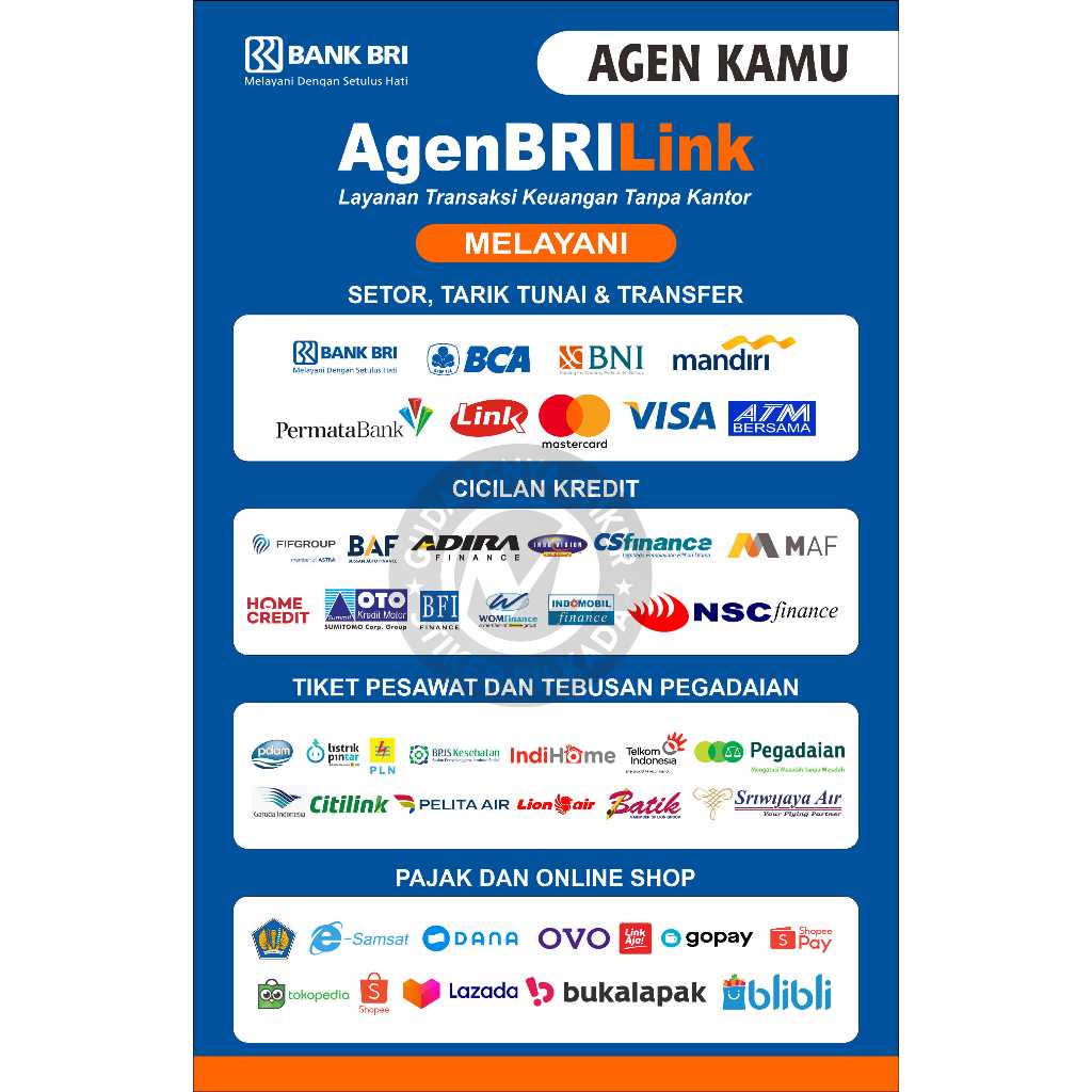 Jual STIKER VINYL PELAYANAN AGEN BRILINK ( CUSTOM NAMA KONTER ...