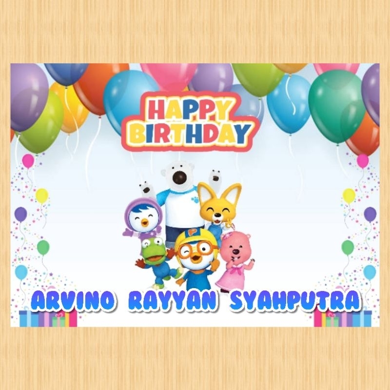 Jual Spanduk PORORO banner PORORO spanduk banner ultah anak background ...